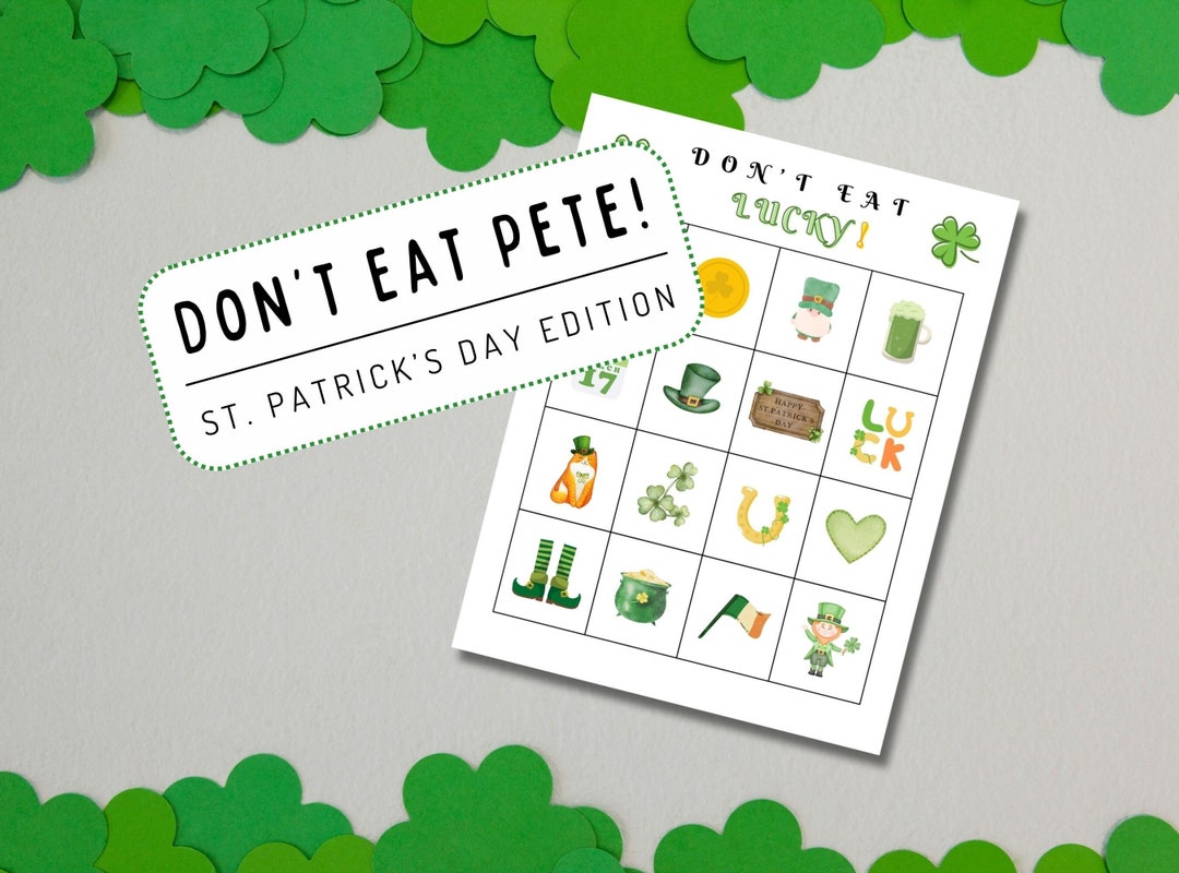 Don't Eat Pete Printable, St. Patrick's Day, Printable, Leprechaun Game ...