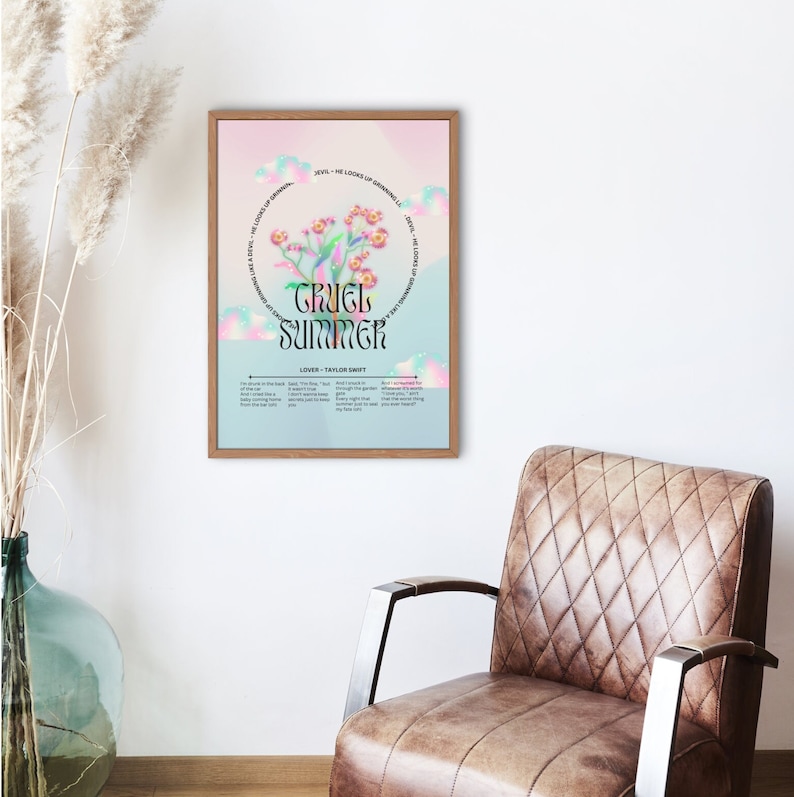 Cruel Summer Lover Poster, Cruel Summer Lyrics Taylorswift Poster ...