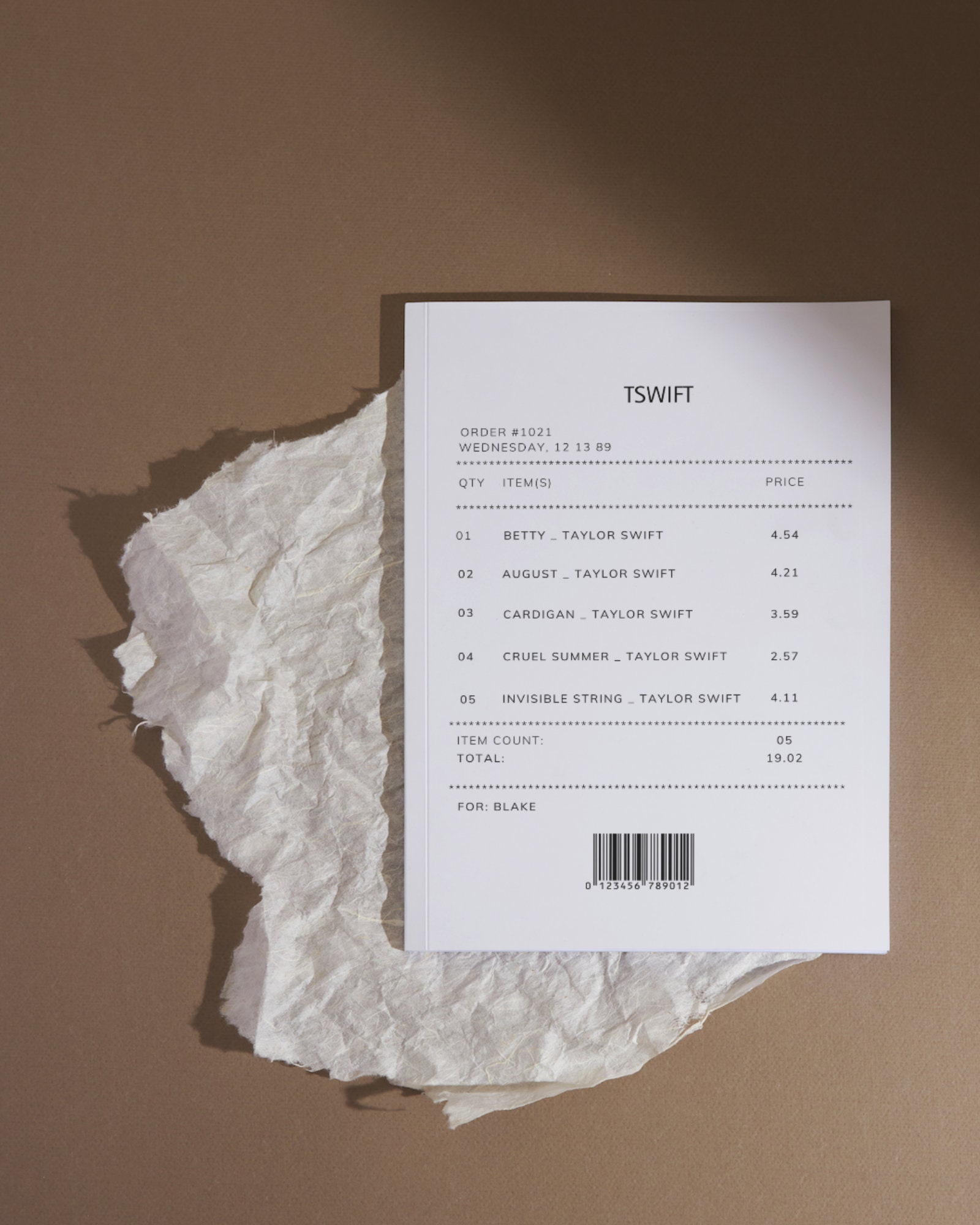 Song Receipt Customizable Poster - Etsy