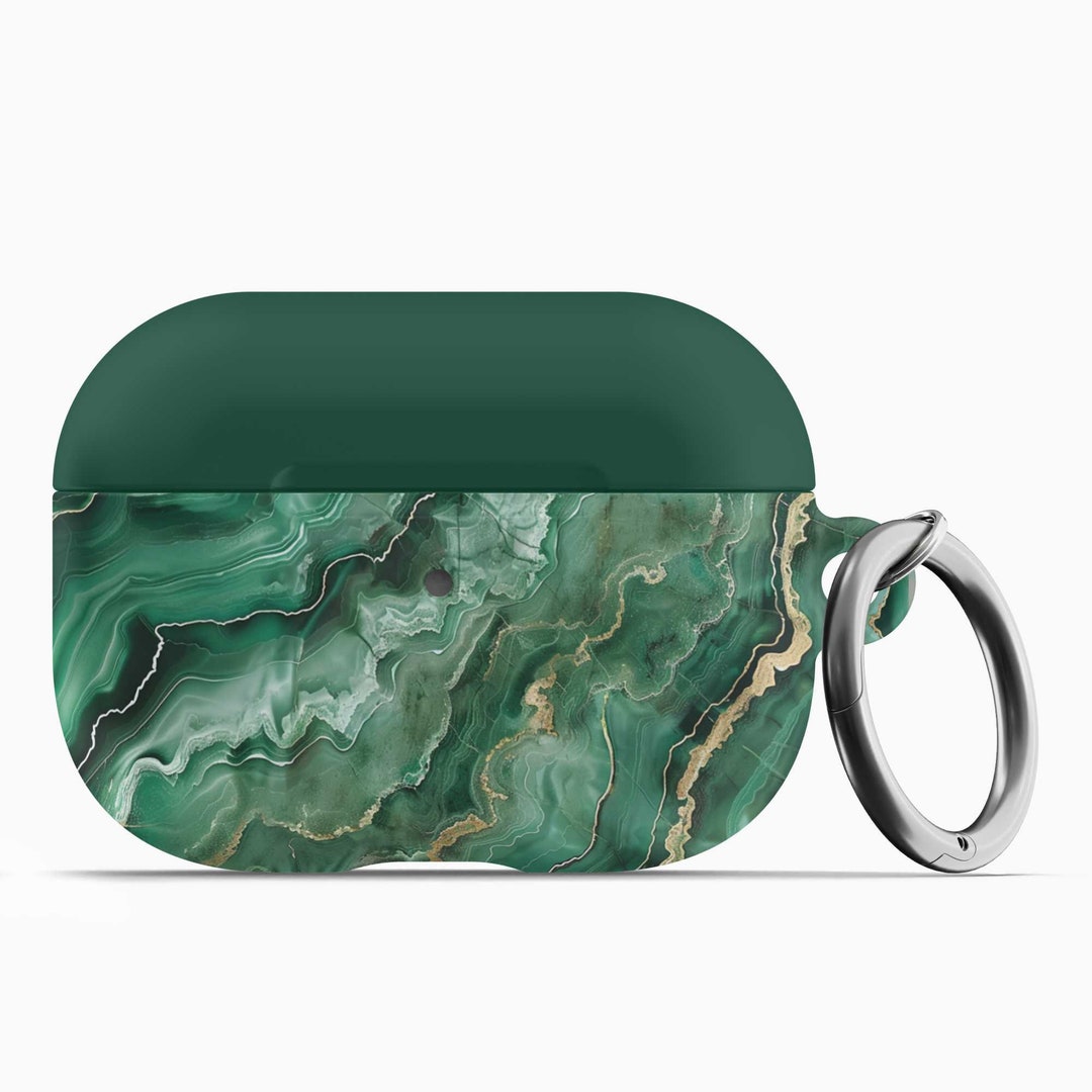 Jade Marble AirPod Case W/keychain Fits 1st 2nd Gen Airpods AirPod Pros ...