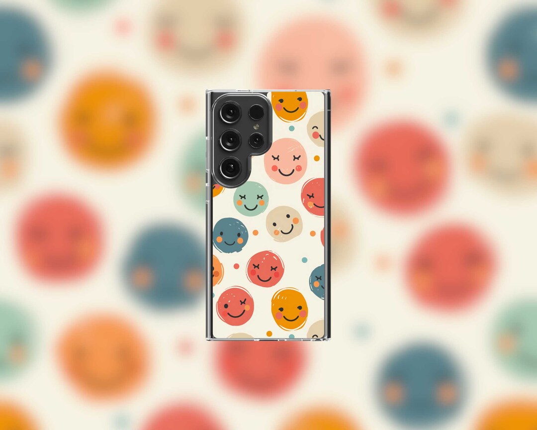 Cute Smiley Faces Samsung Clear Case - S22/S23/S24 Series - Etsy