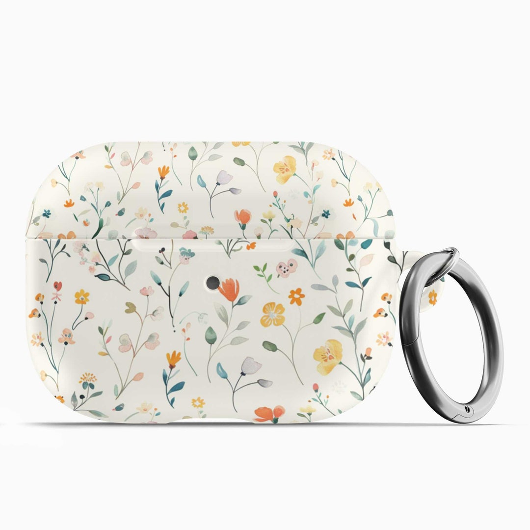Cute Watercolor Flowers AirPod Case W/keychain - Fits 1st 2nd Gen ...