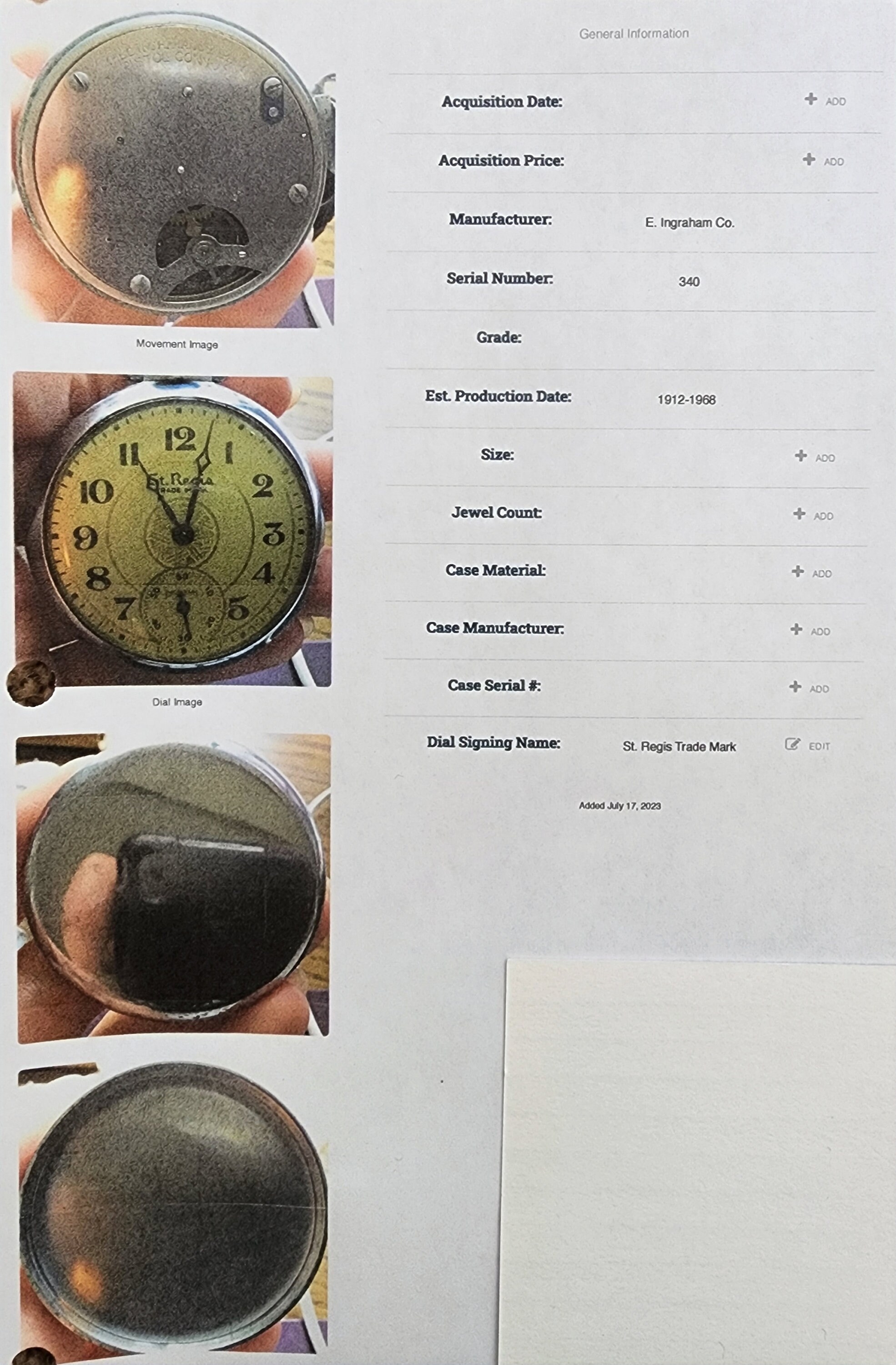 E. Ingraham Co. Pocket Watch - Etsy