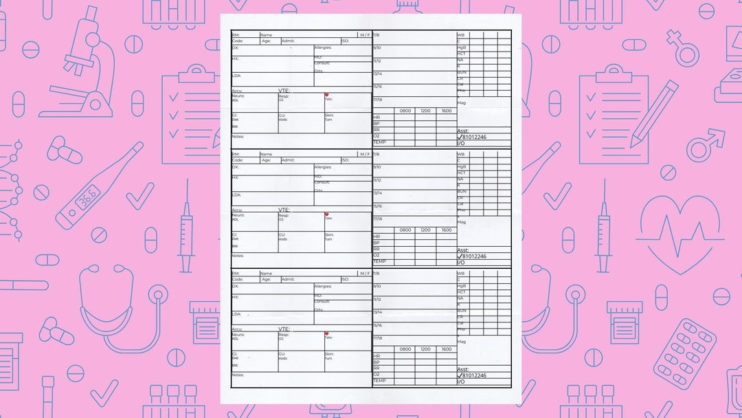 Med Surg/tele Nurse Report Sheet | 6 Patients | Front & Back - Etsy