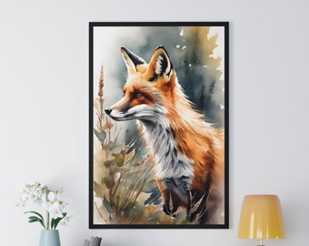 Watercolor Fox Poster for Fox Lover Lofi Fox Print Cute Fox Wall Art ...