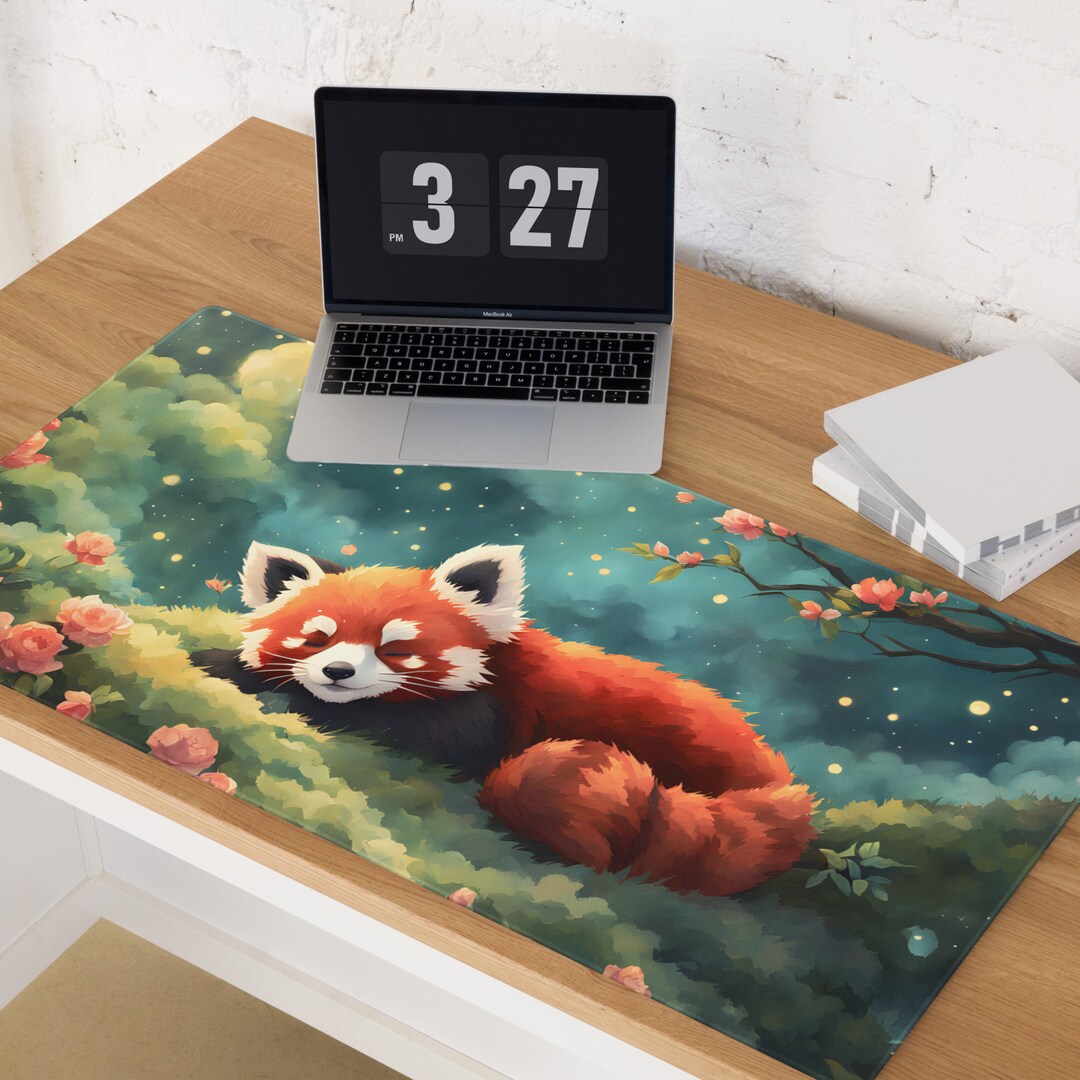 Red Panda Mouse Pad, Red Panda, Kawaii Desk Mat, Red Panda Desk Mat ...