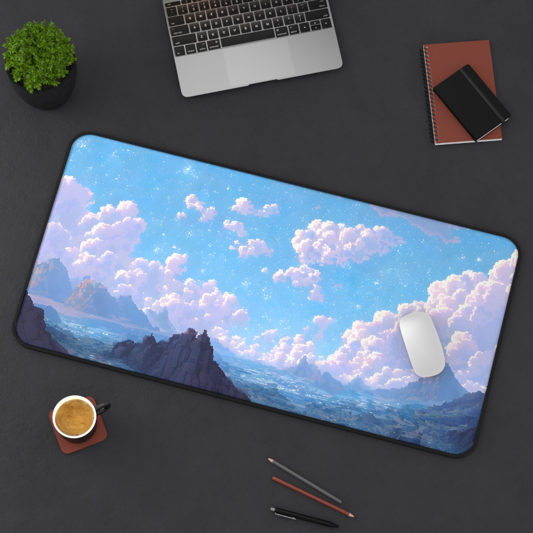 Pixel Art Clouds Mouse Pad Clouds Desk Mat Pixel Art Gamer - Etsy