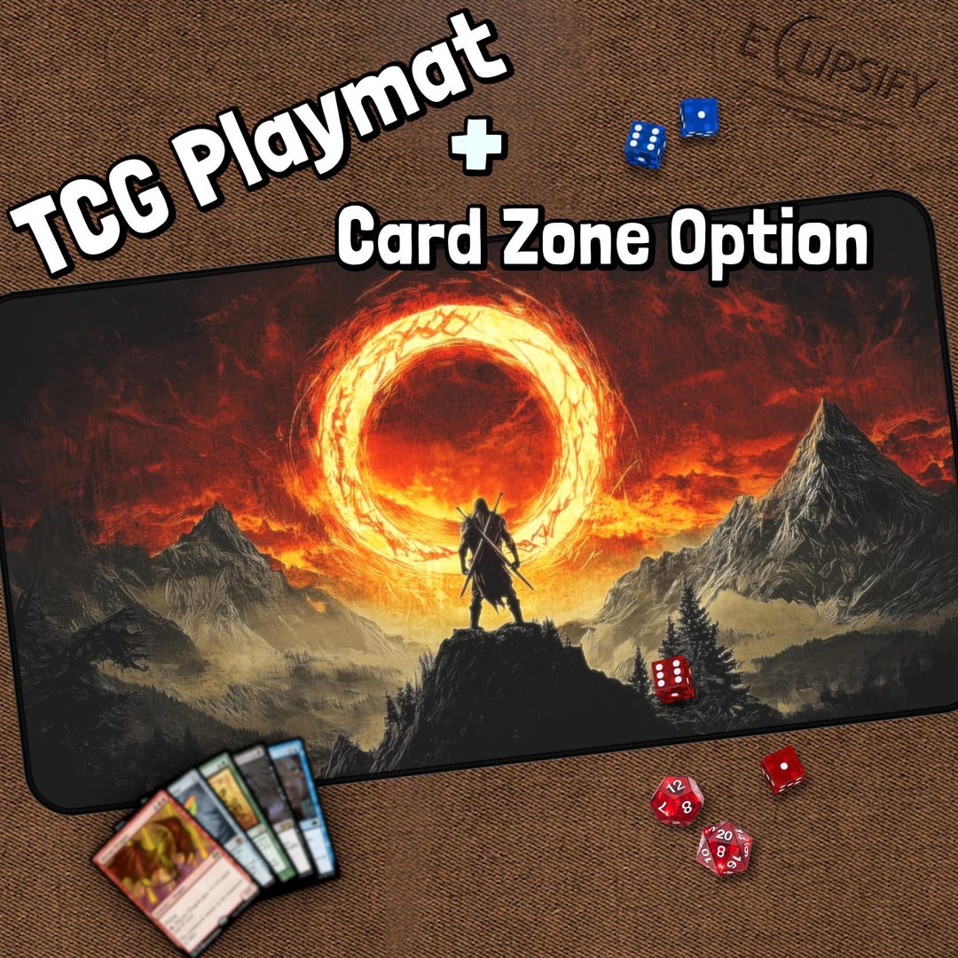 Rings TCG Playmat, Ring MTG Play Mat With Zones, Lord Playmat, Knight ...