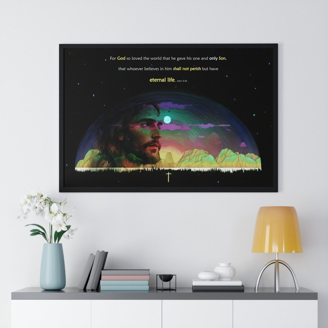 Jesus Bible Cross References Art Print and Quote Poster, Bible Verse ...