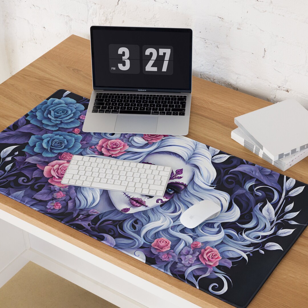 Goth Girl Mouse Pad, Anime Girl Desk Mat, Girl Mouse Pad, Sugar Skull ...