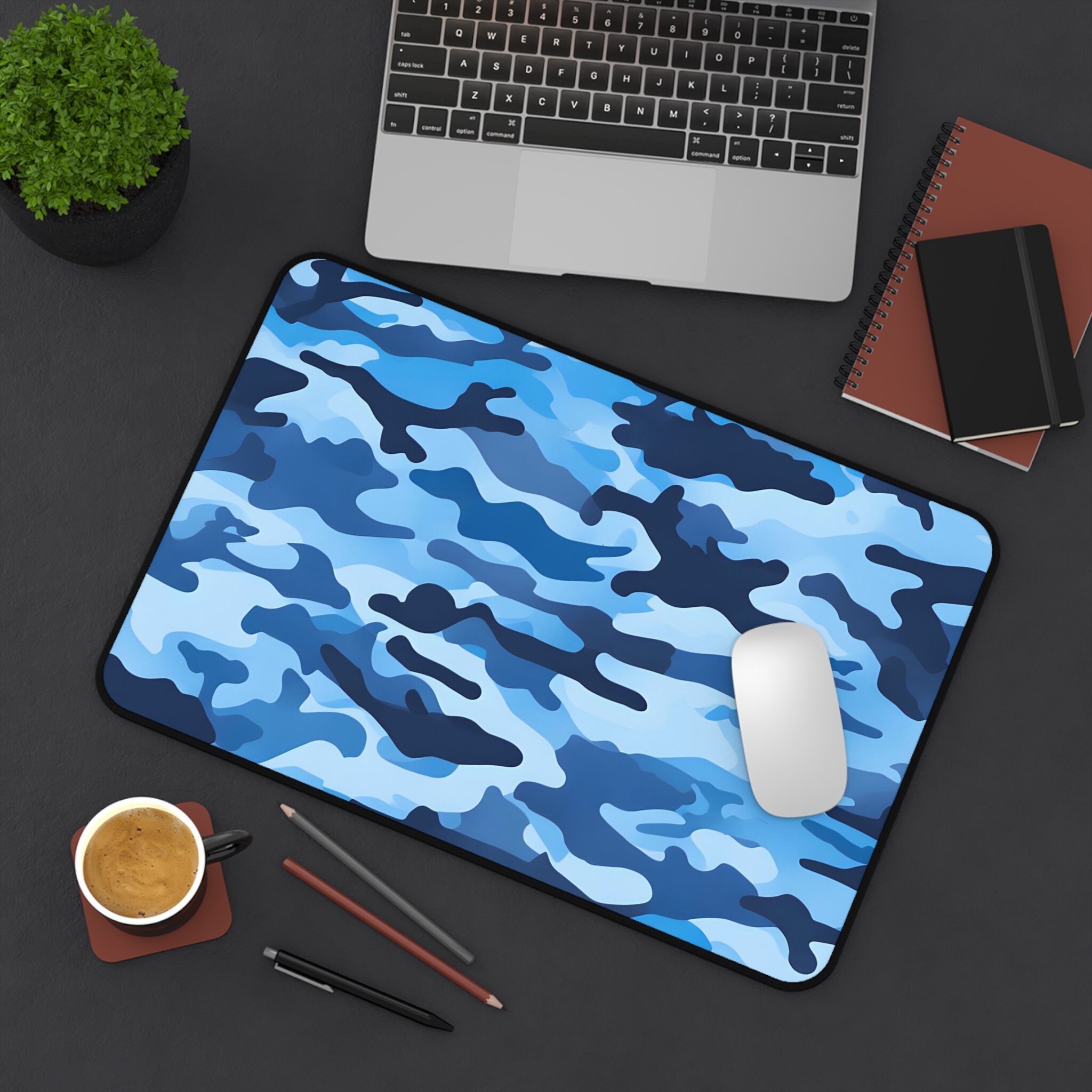 Blue Army Camo Desk Mat Blue Army Camo Mouse Pad Blue - Etsy