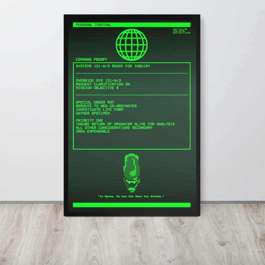 Alien Poster, Scifi Terminal Poster, Gaming Poster, Alien Print, Alien ...