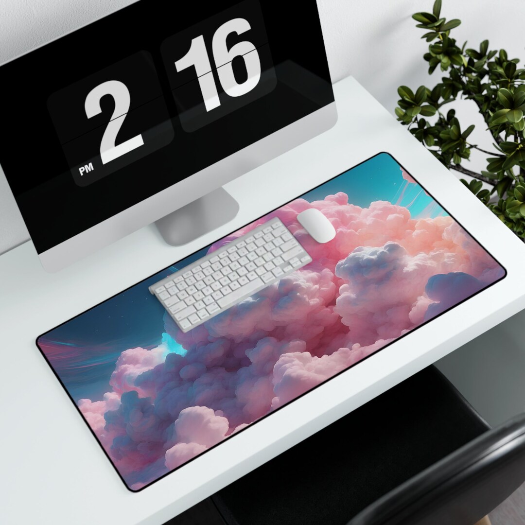 Pastel Clouds Mouse Pad Pink Desk Mat Clouds Desk Mat Gamer - Etsy