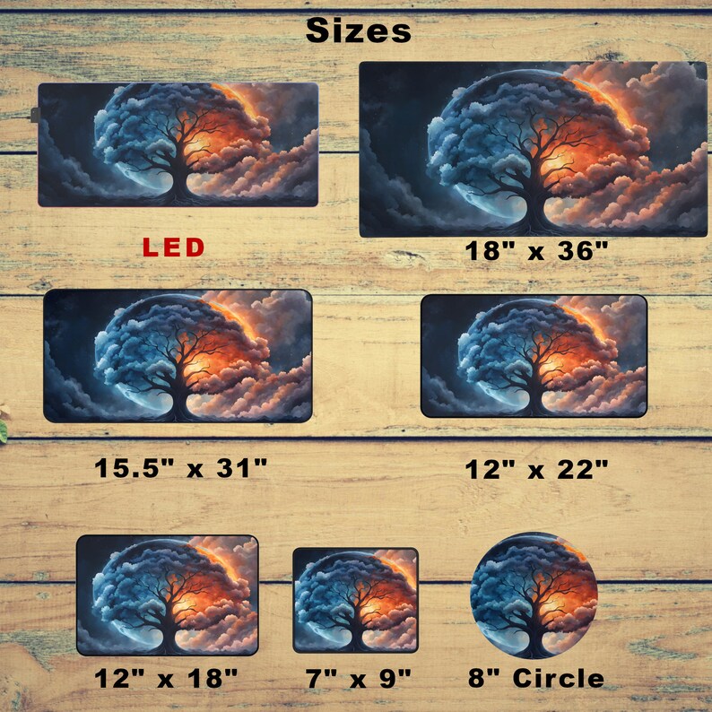 Tree of Life Mouse Pad, Tree of Life Desk Mat, Blue Mouse Pad, Blue ...