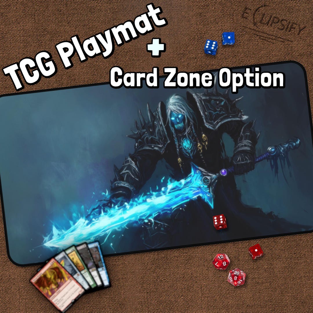 Death Knight Playmat, Fantasy MTG Play Mat With Zones, World Desk Mat ...