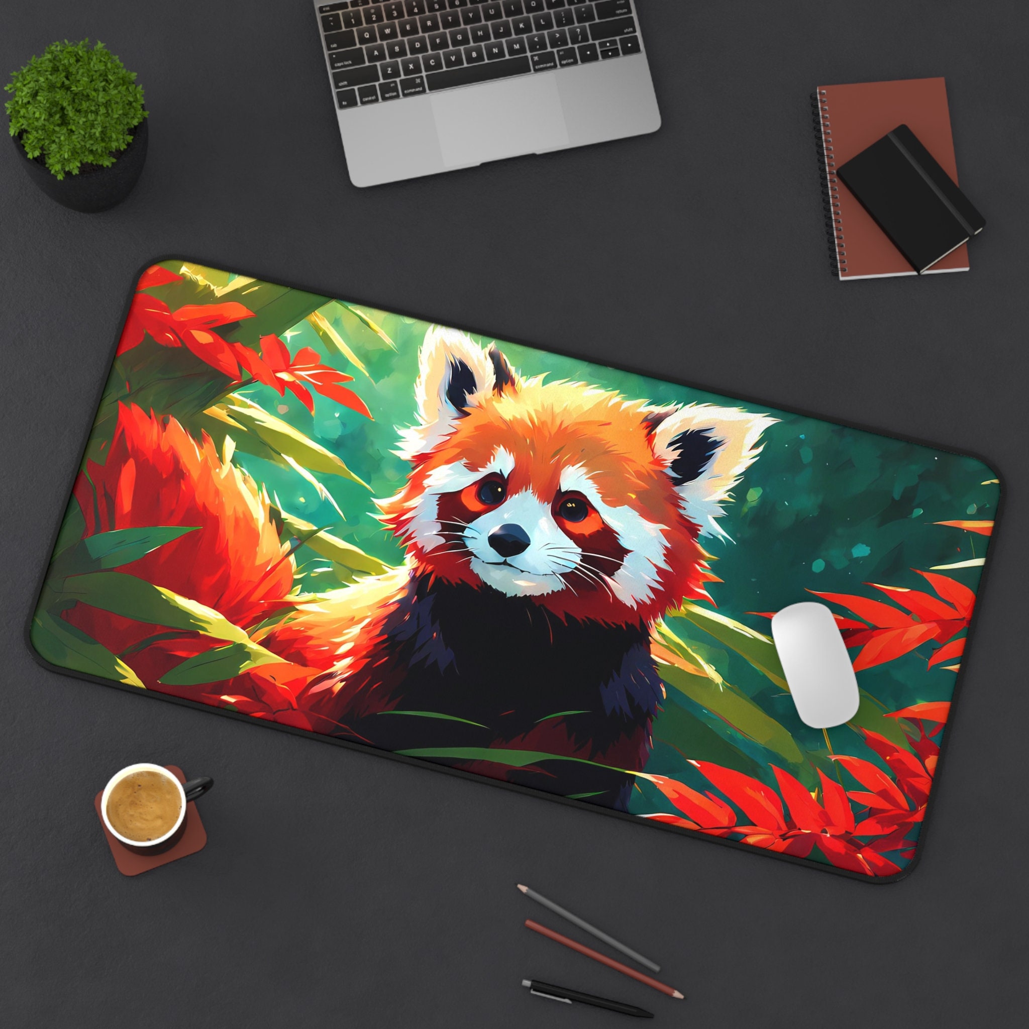 Red Panda Mouse Pad, Kawaii Desk Mat, Red Panda Desk Mat, Animal Mouse ...