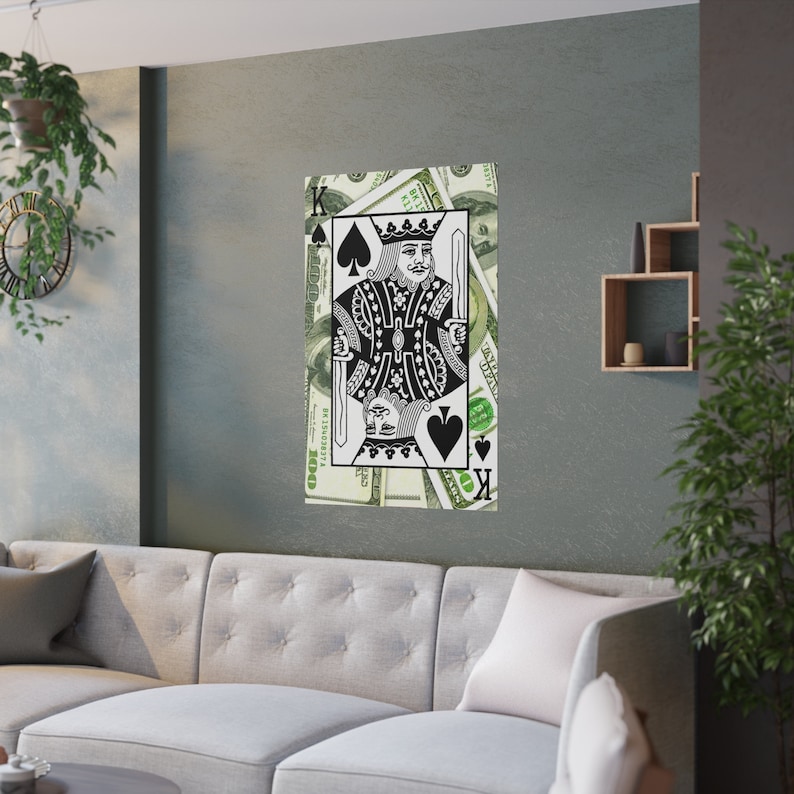 King of Spades Card Poster Print, Poker Cards, Blackjack, Money ...