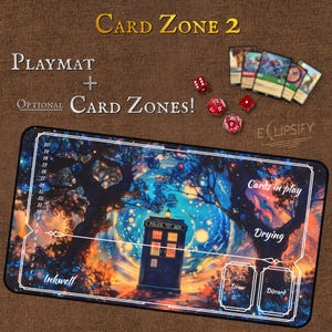 Skeleton TCG Playmat, Fantasy MTG Play Mat With Zones, Purple , Summon ...