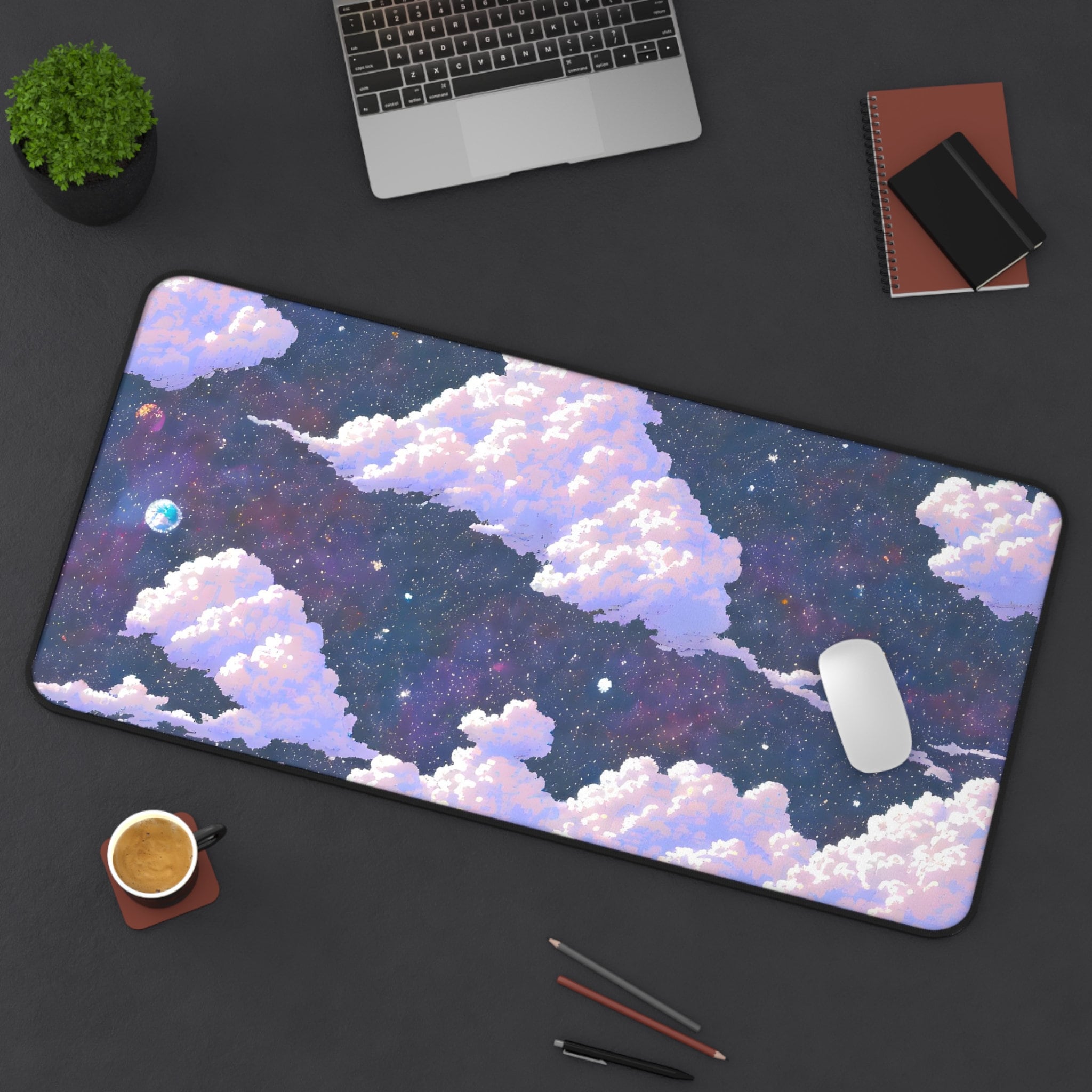 Pixel Art Clouds Mouse Pad Pixel Art Space Desk Mat Sunset - Etsy