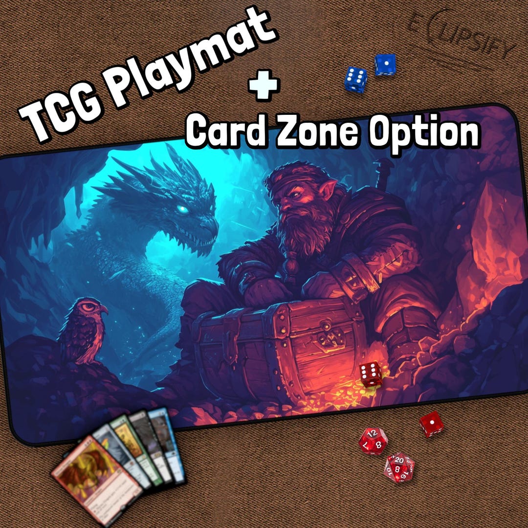 Dwarf TCG Playmat, Lord Of, Dungeons, Rings, Dwarves MTG Play Mat With ...