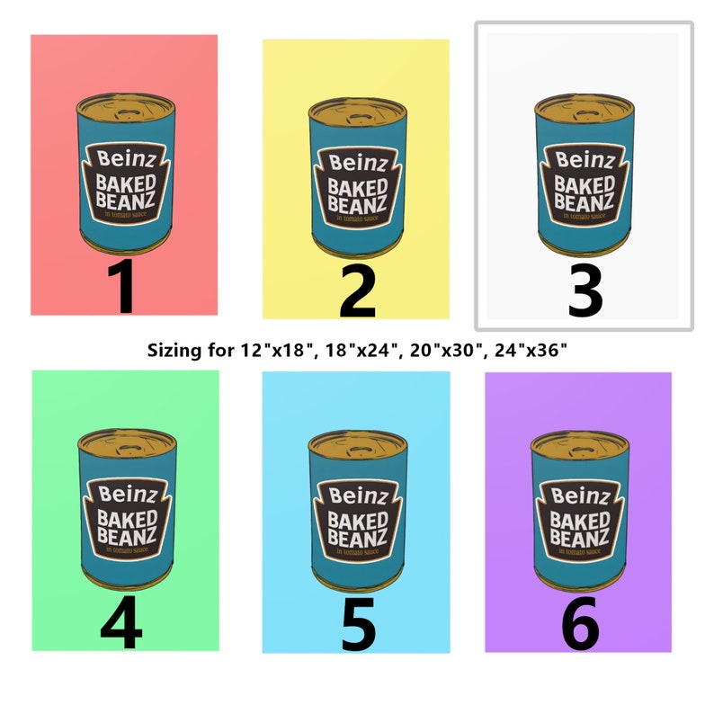 Baked Beans Print, Baked Beans Poster, Andy Warhol Art, Baked Beans Art, Baked Beans, Colorful ...