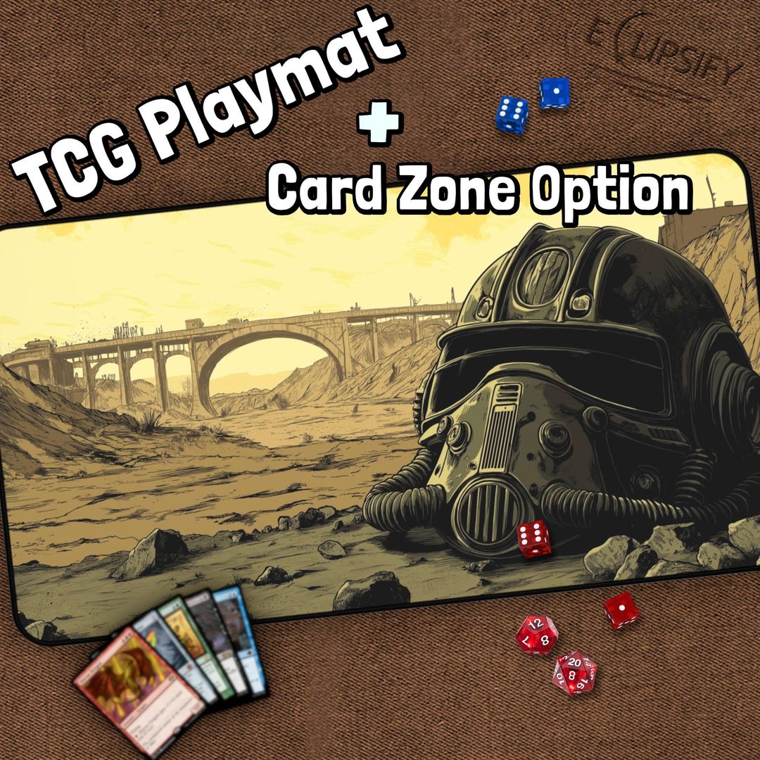 Nuclear Fall Out TCG Playmat, Armor Helmet, Gaming MTG Play Mat With ...