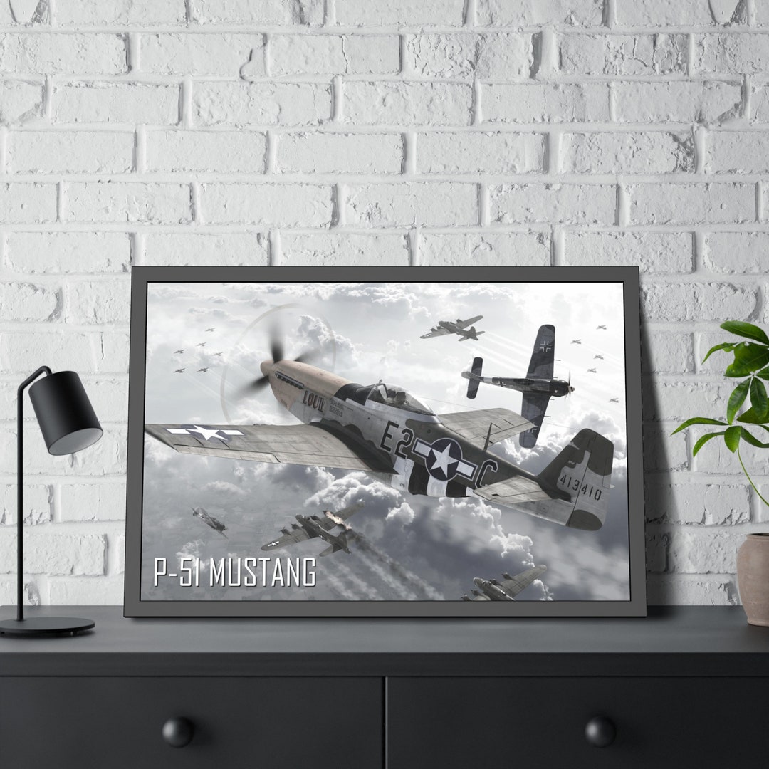 P-51 Mustang Plane Poster Print, Aviation Poster, Plane Wall Art ...
