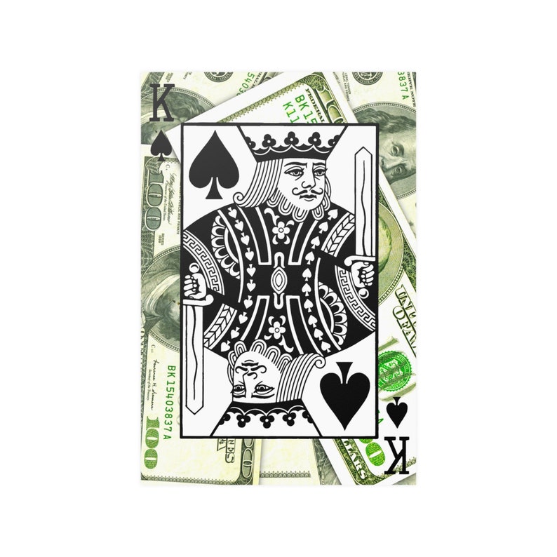 King of Spades Card Poster Print, Poker Cards, Blackjack, Money ...