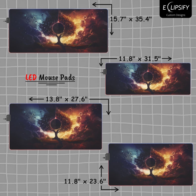 Tree of Life Moon Mouse Pad, Tree of Life Desk Mat, Blue Mouse Pad ...