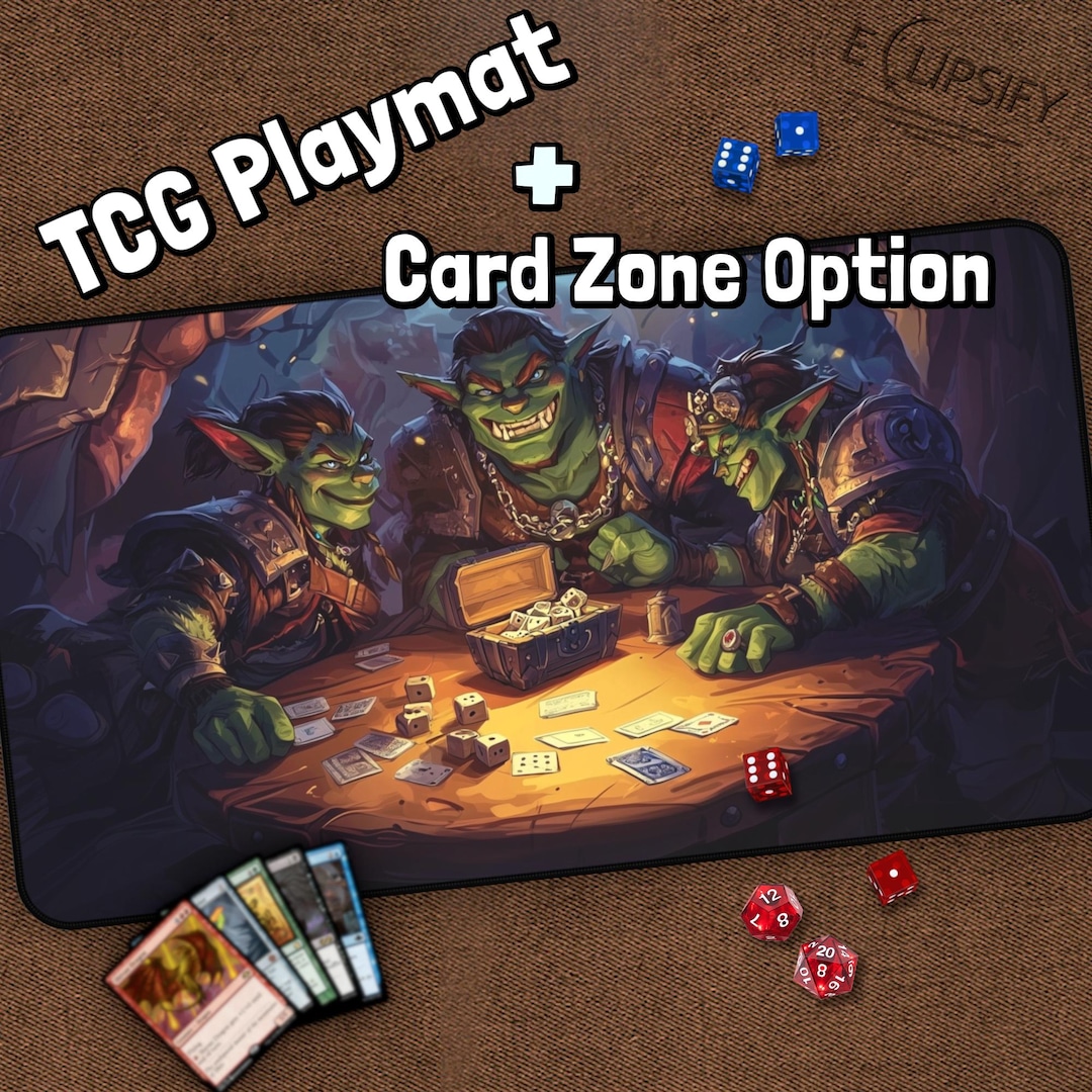 Goblin Card Game TCG Playmat, Funny Golbin, Orc MTG Play Mat With Zones ...