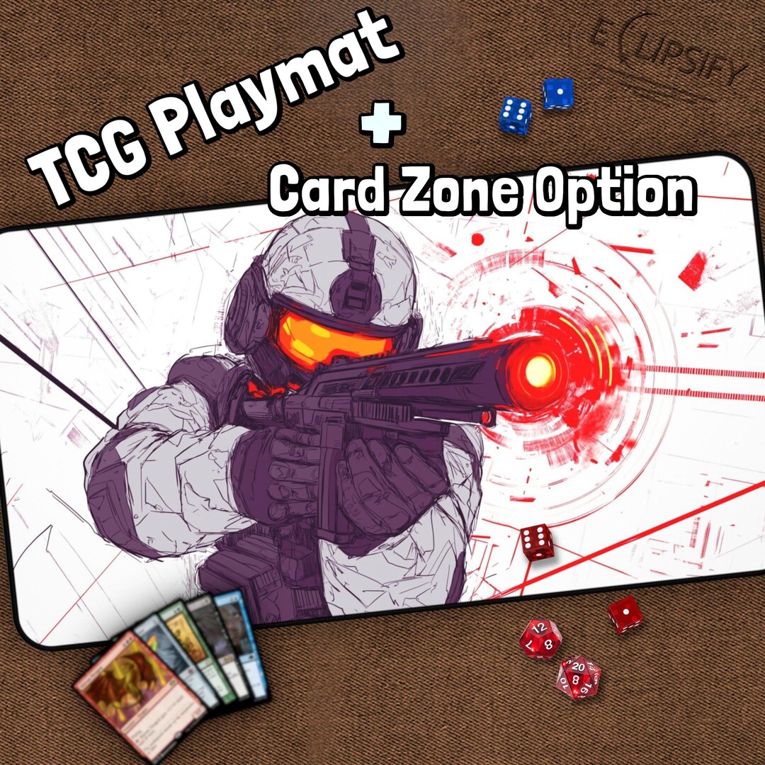 Sci Fi Shooter TCG Playmat, FPS, Soldier MTG Desk Mat for Card Gamers ...