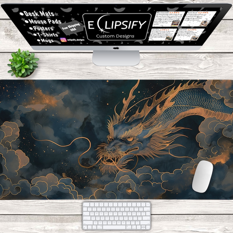 Gaming Mouse Pad Large Dragon - Etsy