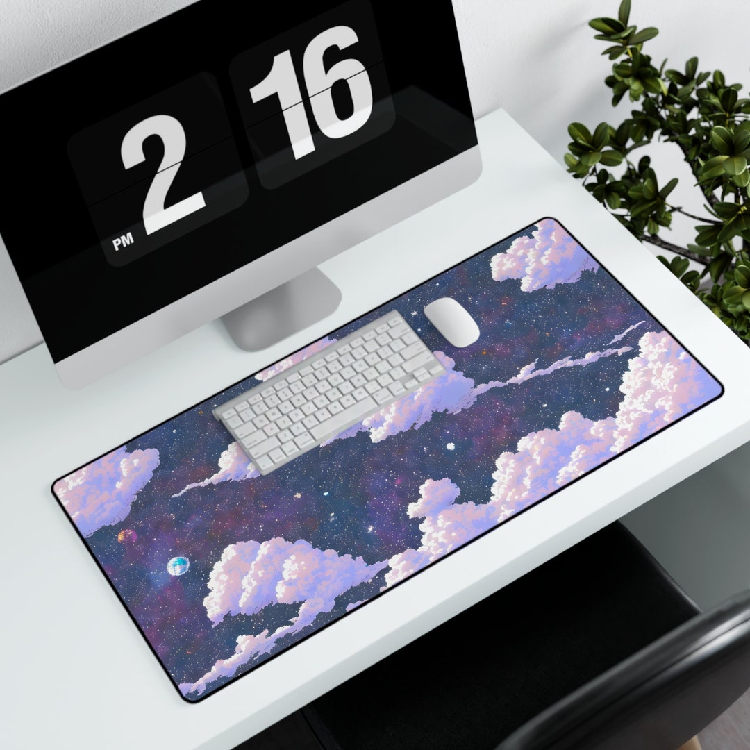Pixel Art Clouds Mouse Pad Pixel Art Space Desk Mat Sunset - Etsy