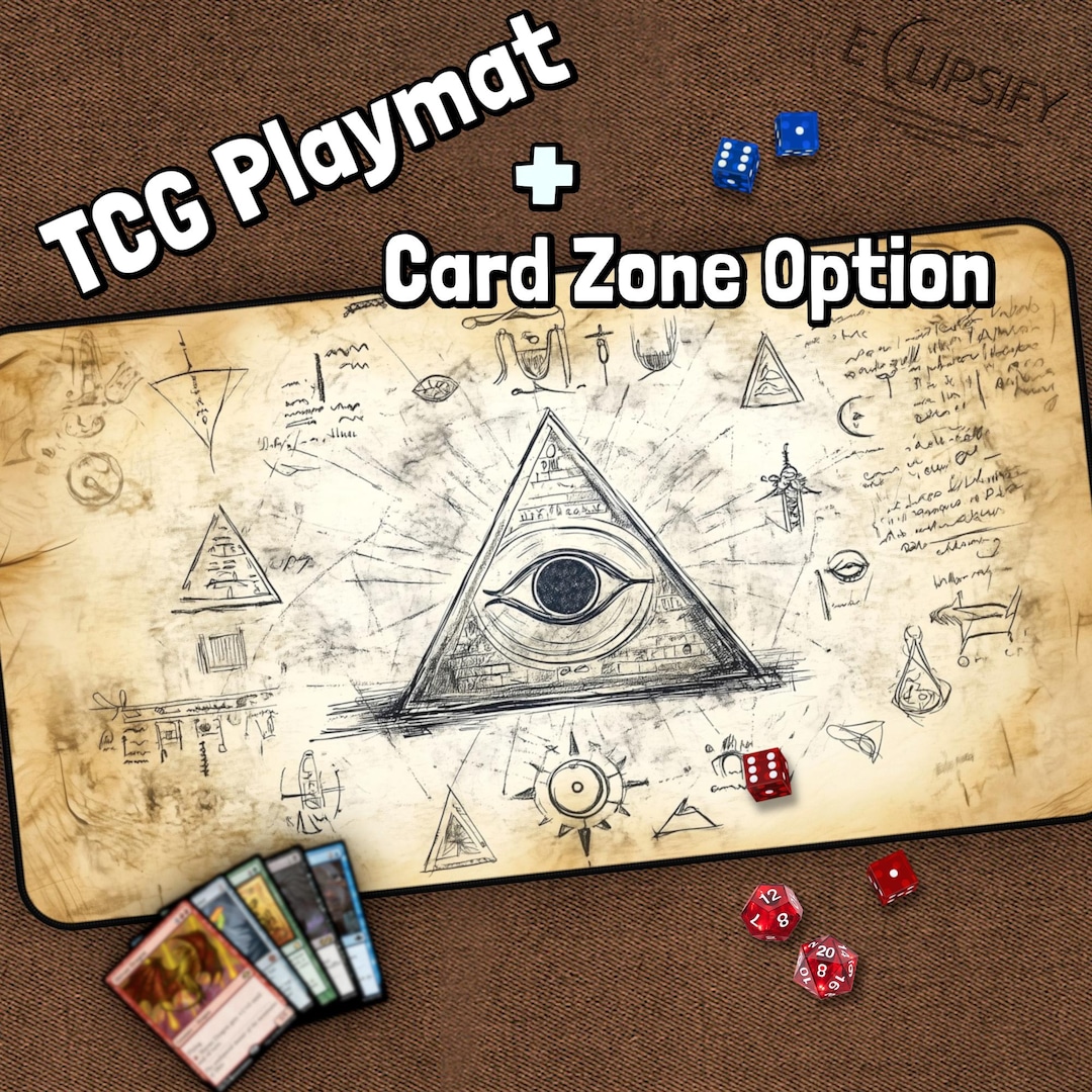 Pyramid TCG Playmat, Illuminati Playmat With Zones, Egypt, Conspiracy ...