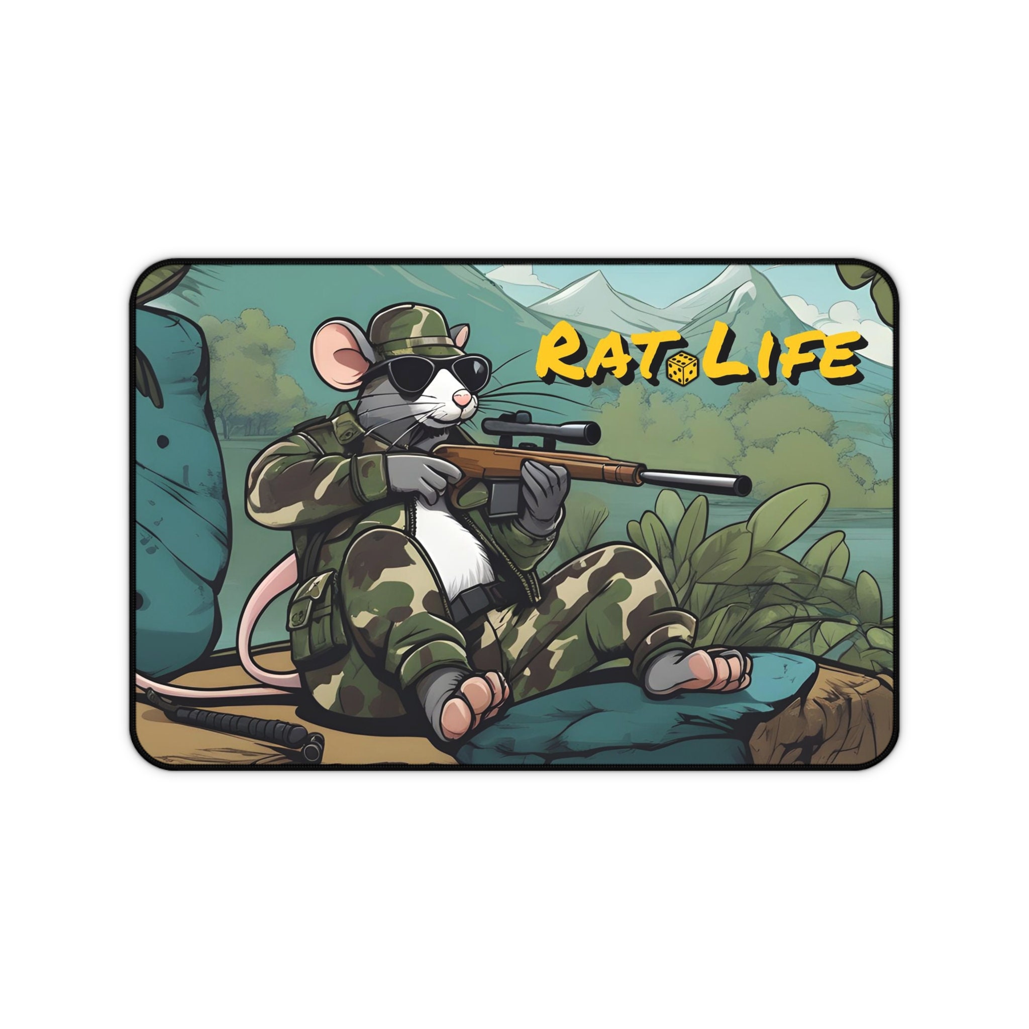 Rat Life Mouse Pad Rat Life Desk Mat Rat Sniper Video Game - Etsy