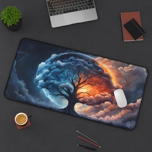 Tree of Life Mouse Pad, Tree of Life Desk Mat, Blue Mouse Pad, Blue ...