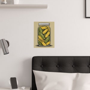 Pickle Poster Print With Faces, Funny Faces Pickle Art Print, Kitchen ...