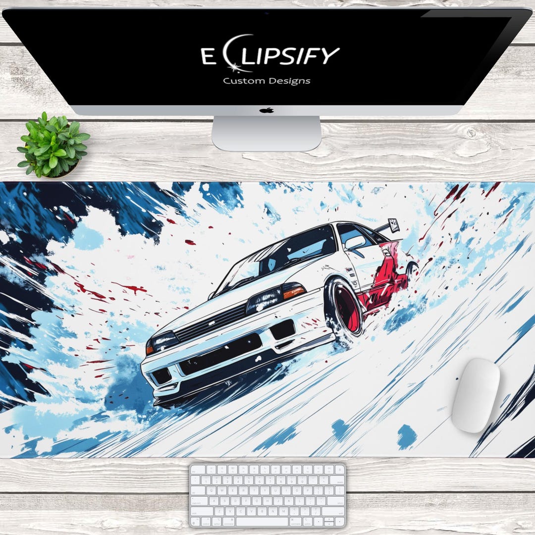 Race Sports Car Gaming Mouse Pad, Car Desk Mat, TCG Play Mat, Snow ...