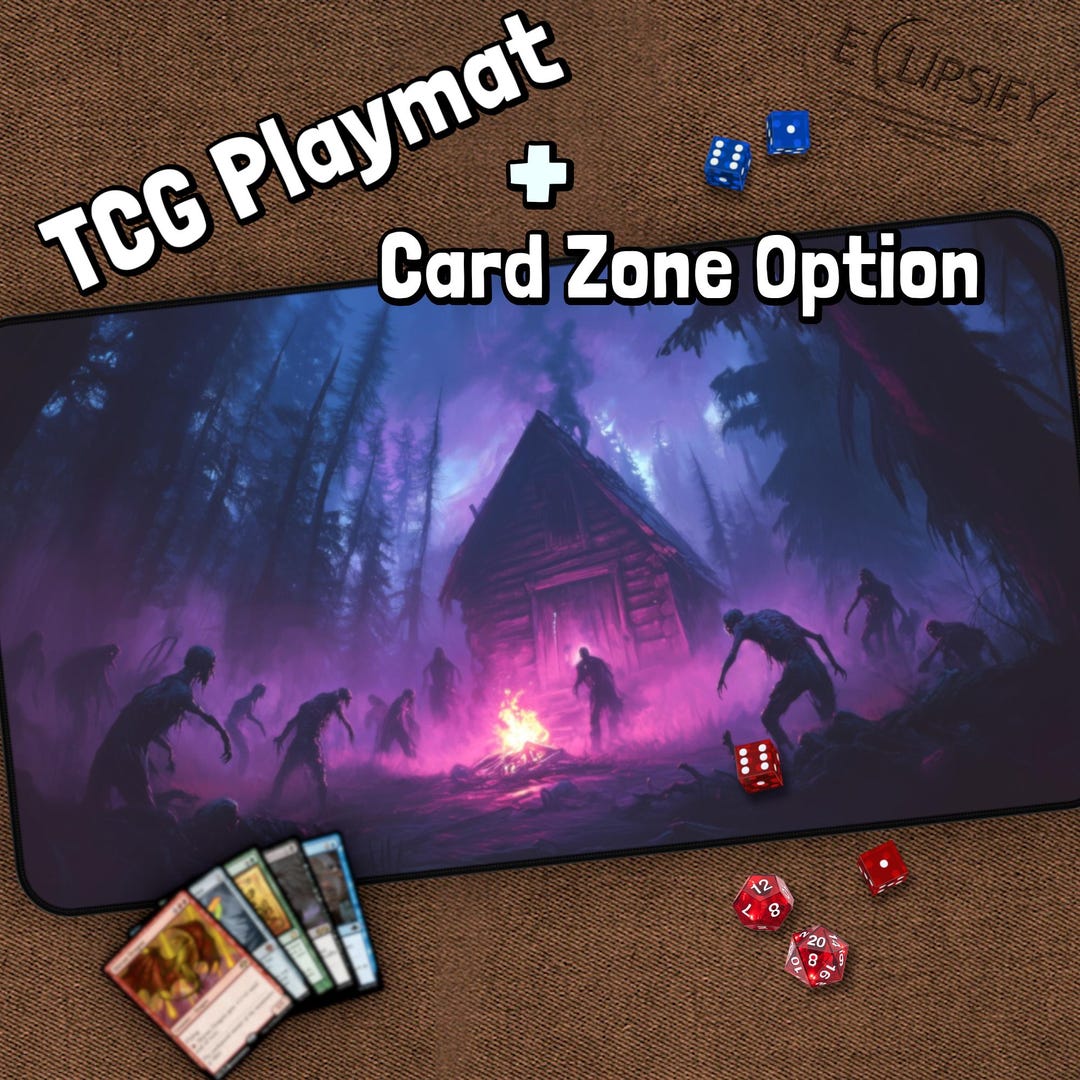 Zombie Undead TCG Playmat, Zombie Magic Desk Mat, Purple Gaming Mat ...