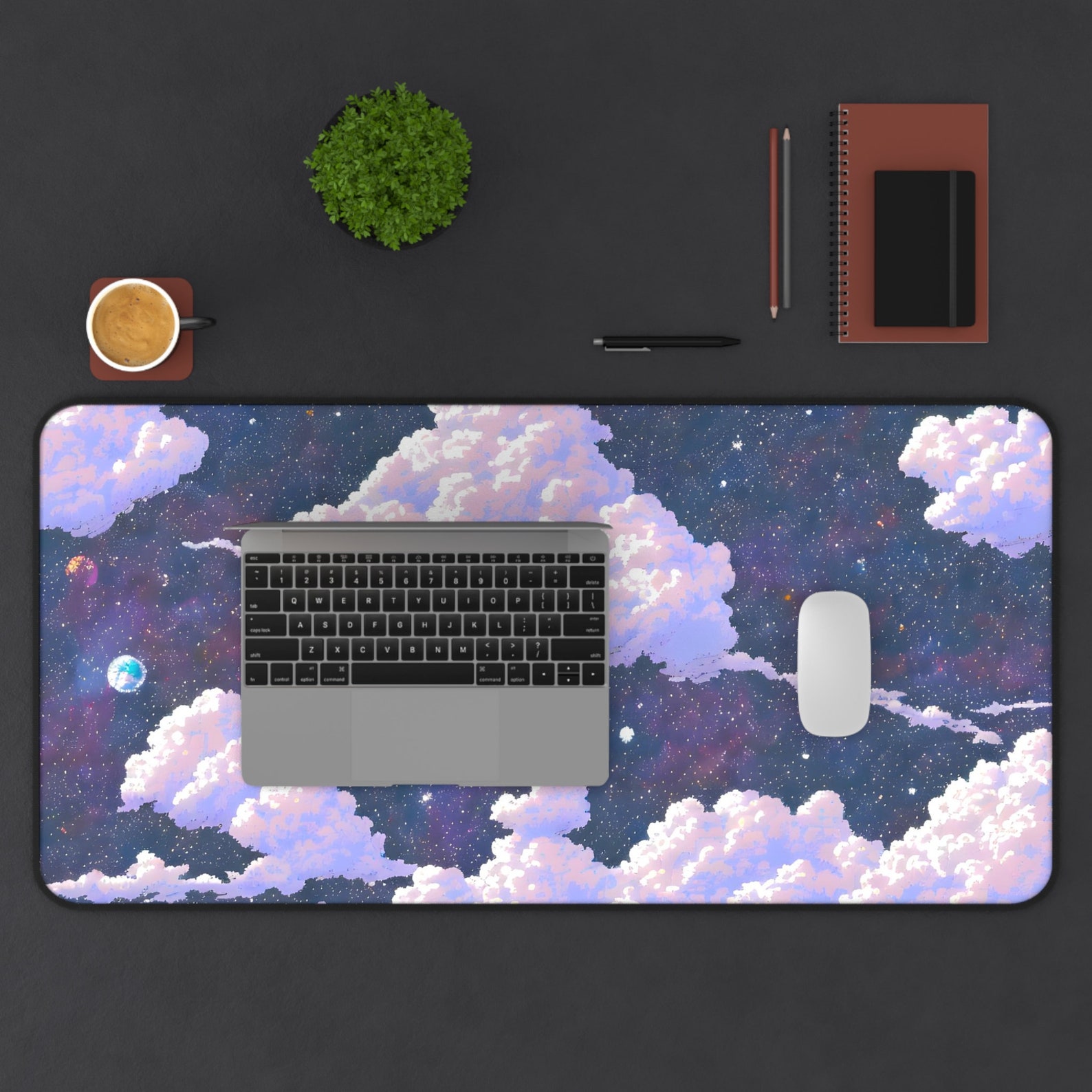 Pixel Art Clouds Mouse Pad Pixel Art Space Desk Mat Sunset - Etsy