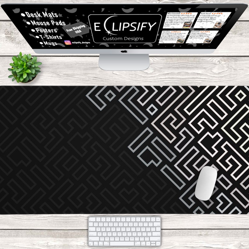 White and Black Mouse Pad - Etsy