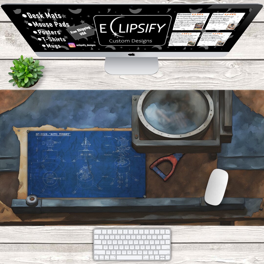 Research Table Rusty Mouse Pad, Custom Desk Mat, Cool Desk Mat ...