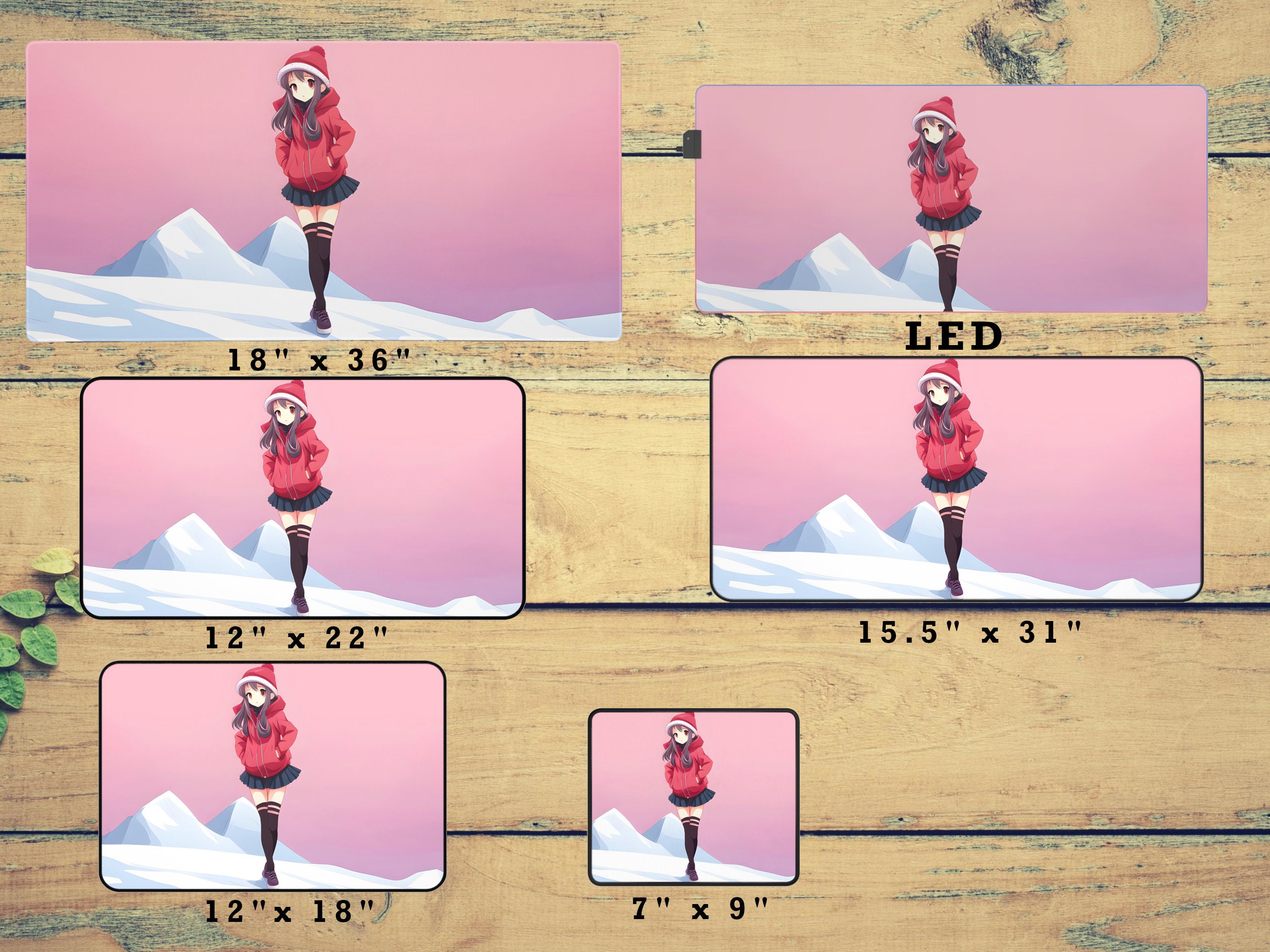 Anime Girl Desk Mat, Anime Girl Mouse Pad, Anime Mouse Pad, Pink Desk ...