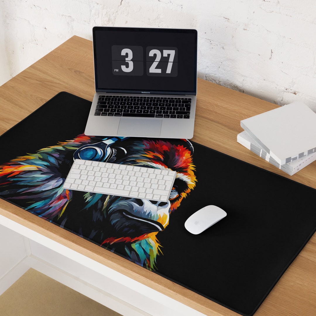 Gorilla Desk Mat, Gorilla Mouse Pad, Black Mousepad, Black Desk Mat ...