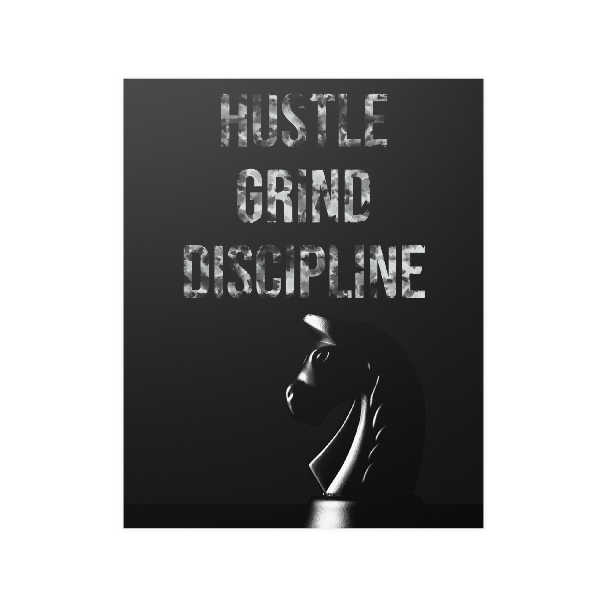 Hustle Grind Discipline Poster Print, Chess Poster, Motivational ...