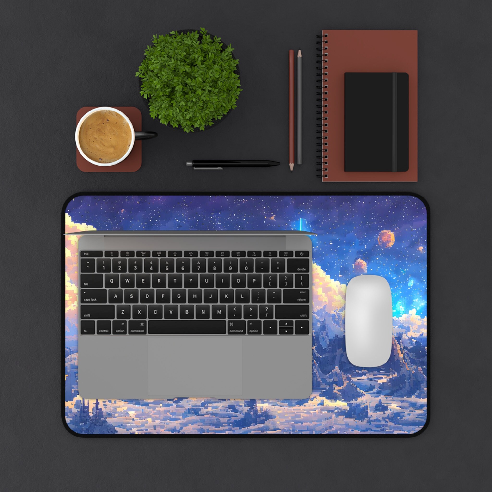 Pixel Art Clouds Mouse Pad Pixel Art Mountains Desk Mat - Etsy Canada