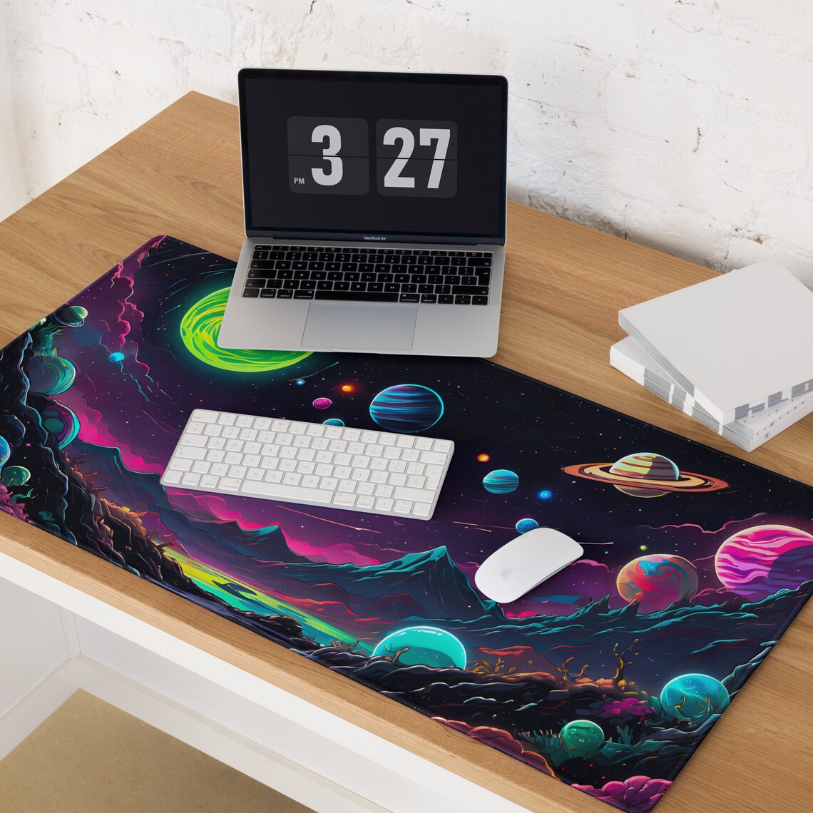 Space Planets Mouse Pad, Space Desk Mat, Galaxy Mouse Pad, Colorful ...