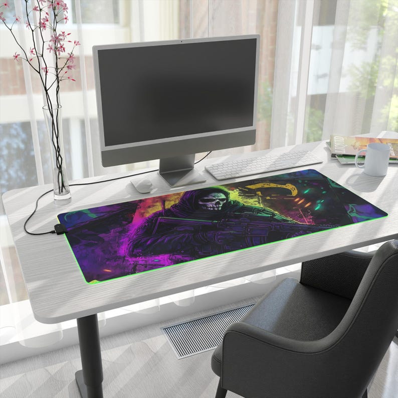 Ghost Soldier Mouse Pad, Skull Mask, Call, Skull Desk Mat, Duty, Video ...
