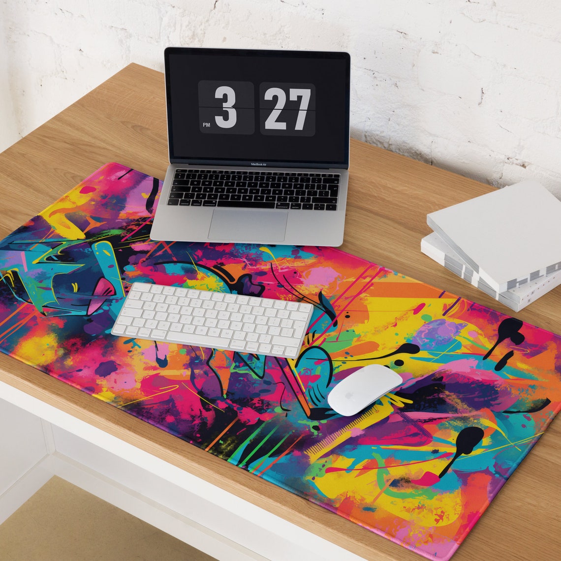 Graffiti Mouse Pad, Colorful Spray Splatter Desk Mats, Graffiti Ink ...