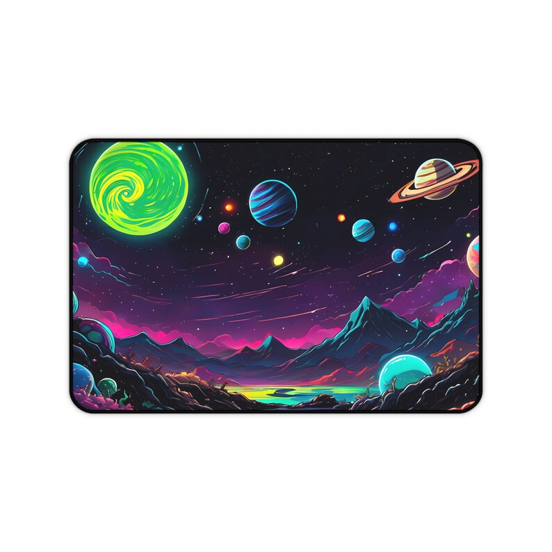 Space Planets Mouse Pad Space Desk Mat Galaxy Mouse Pad - Etsy